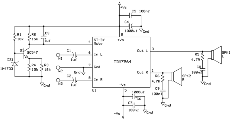 TDA7264: Amplificador 2x 32W + Esquema & PCB (PDF)